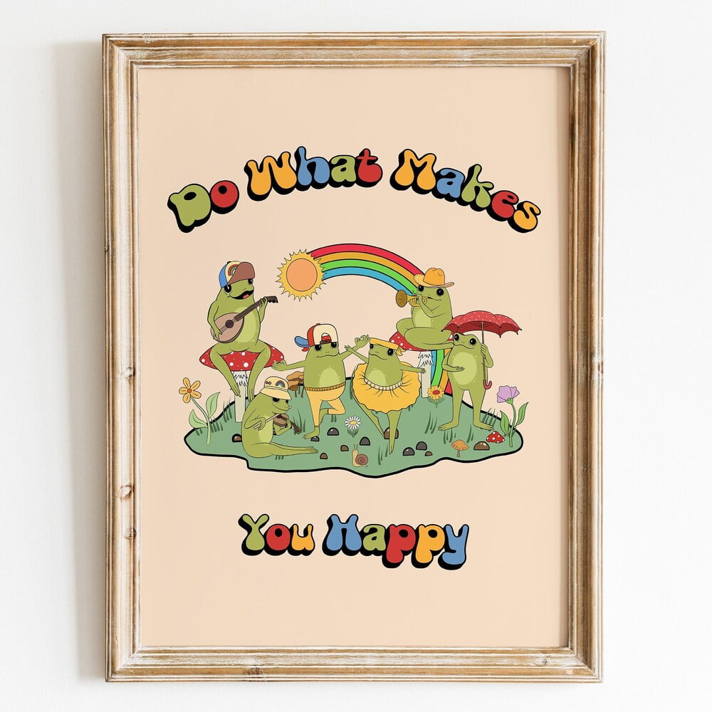 Kna Prints - Cottagecore Decor, Cute Frog Gifts, 70S Poster, Frog Wall ...