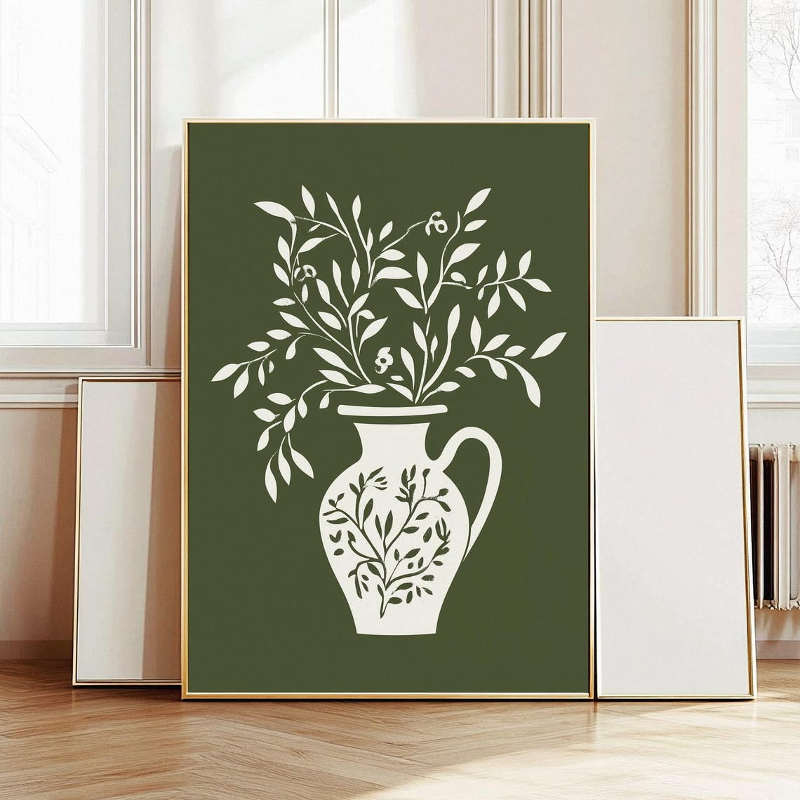 Kna Prints - Cottagecore Green Wall Art Print, Botanical Illustration, Kitchen Dinning Room ...