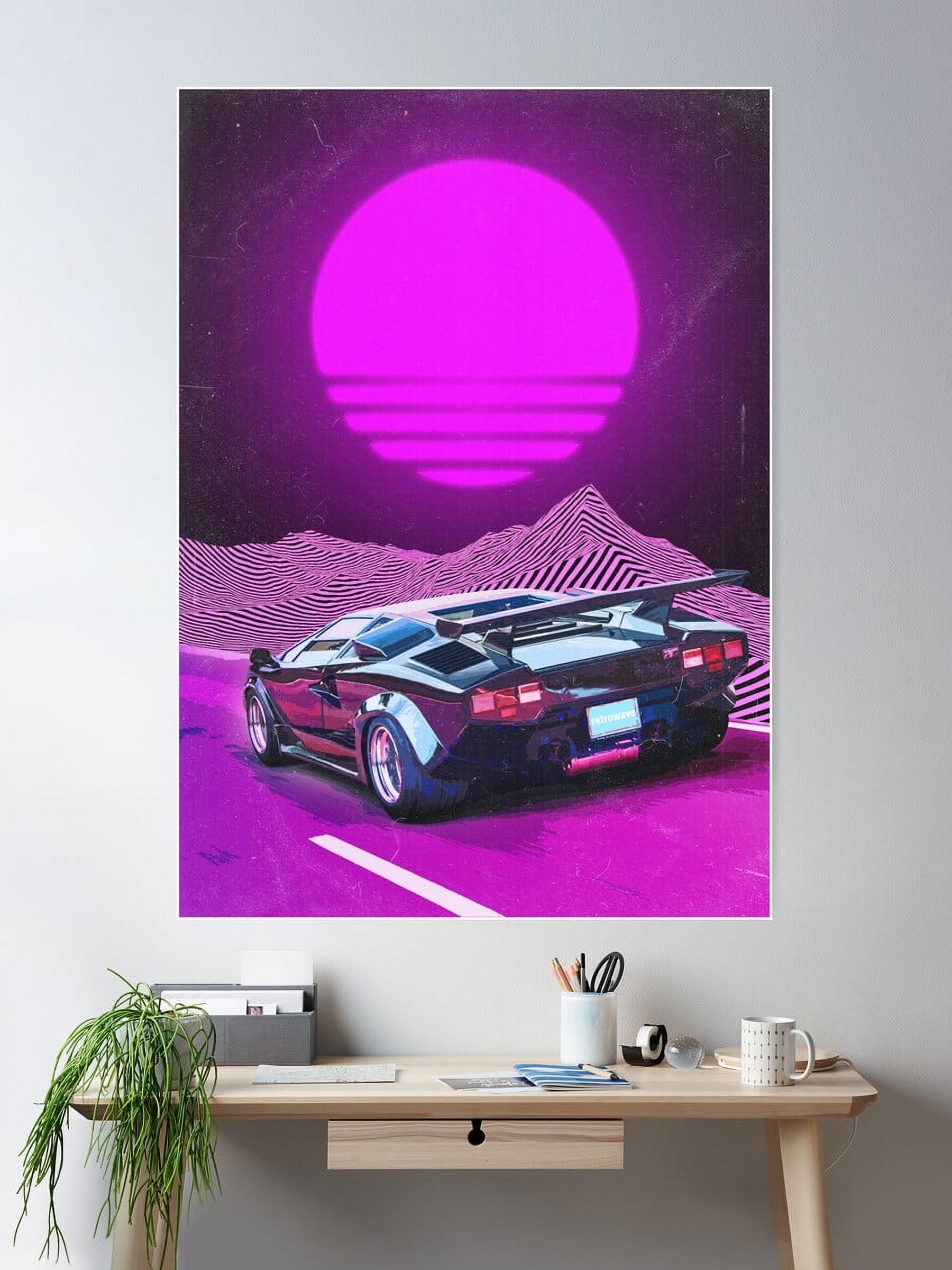 Kna Prints - Countach Retrowave Poster , Wall Art, UNFRAMED-24x36 ...