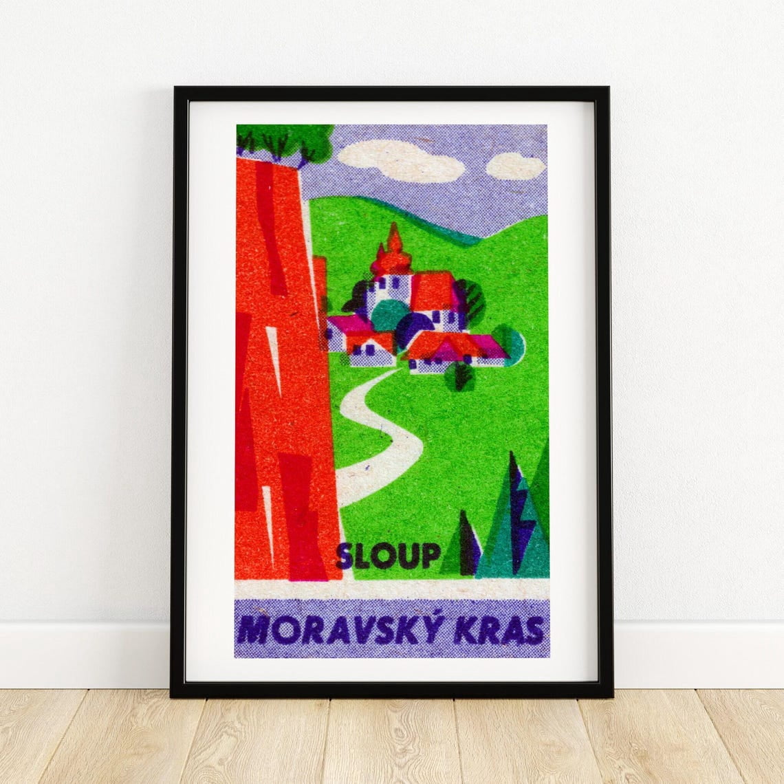 Kna Prints - Countryside Town - Matchbox Print - Czech Wall Art ...