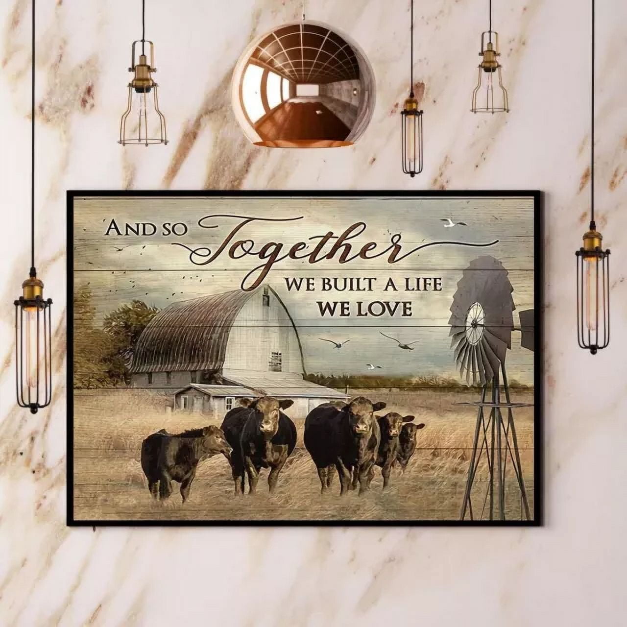 Kna Prints - Cow And So Together We Built A Life We Love Paper Poster ...
