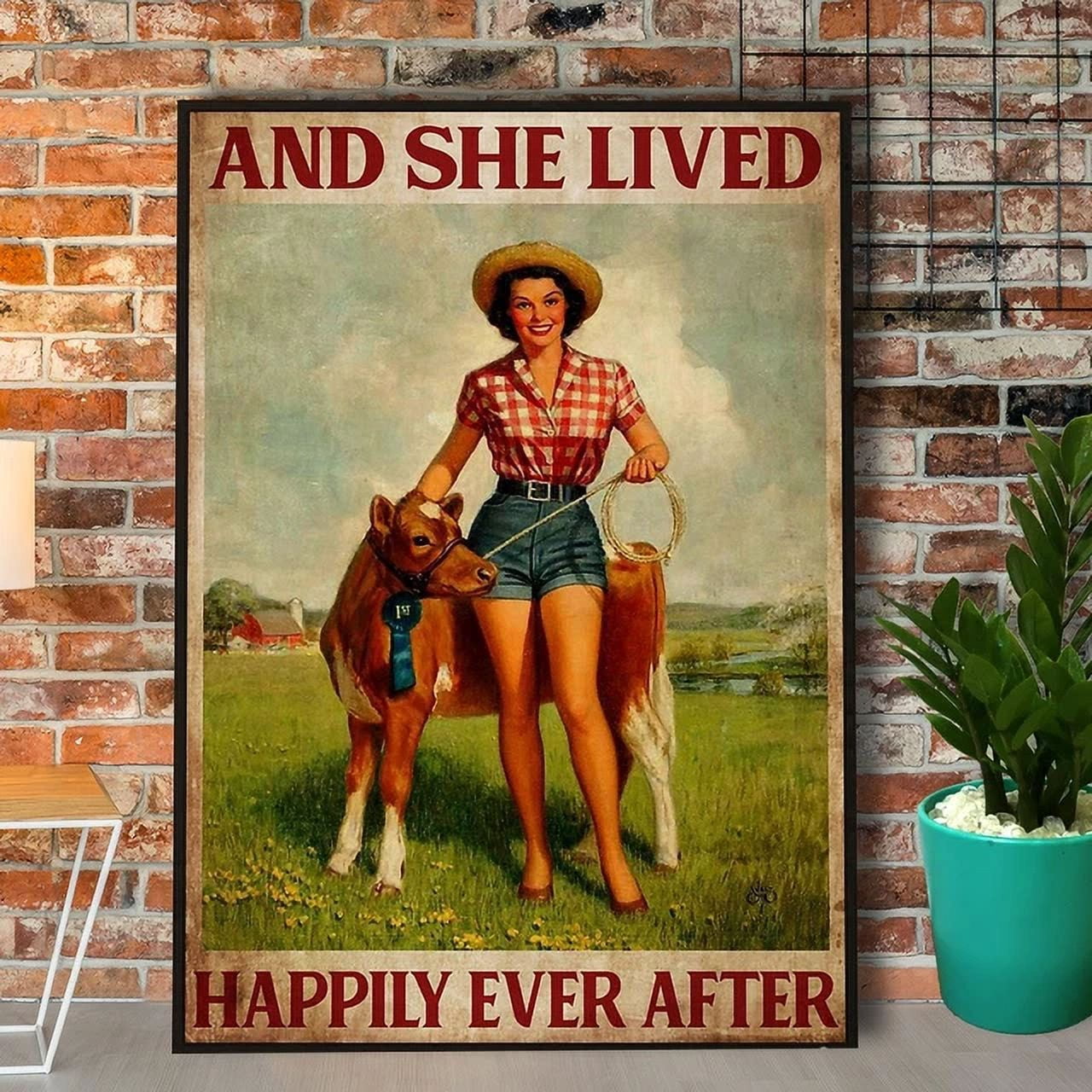 Kna Prints - Cow & Country Girl And She Lived Happily Ever After Farm ...