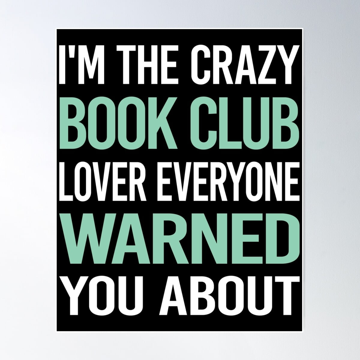 Kna Prints - Crazy Lover Book Club Poster Wall Art, Modern Wall Decor ...