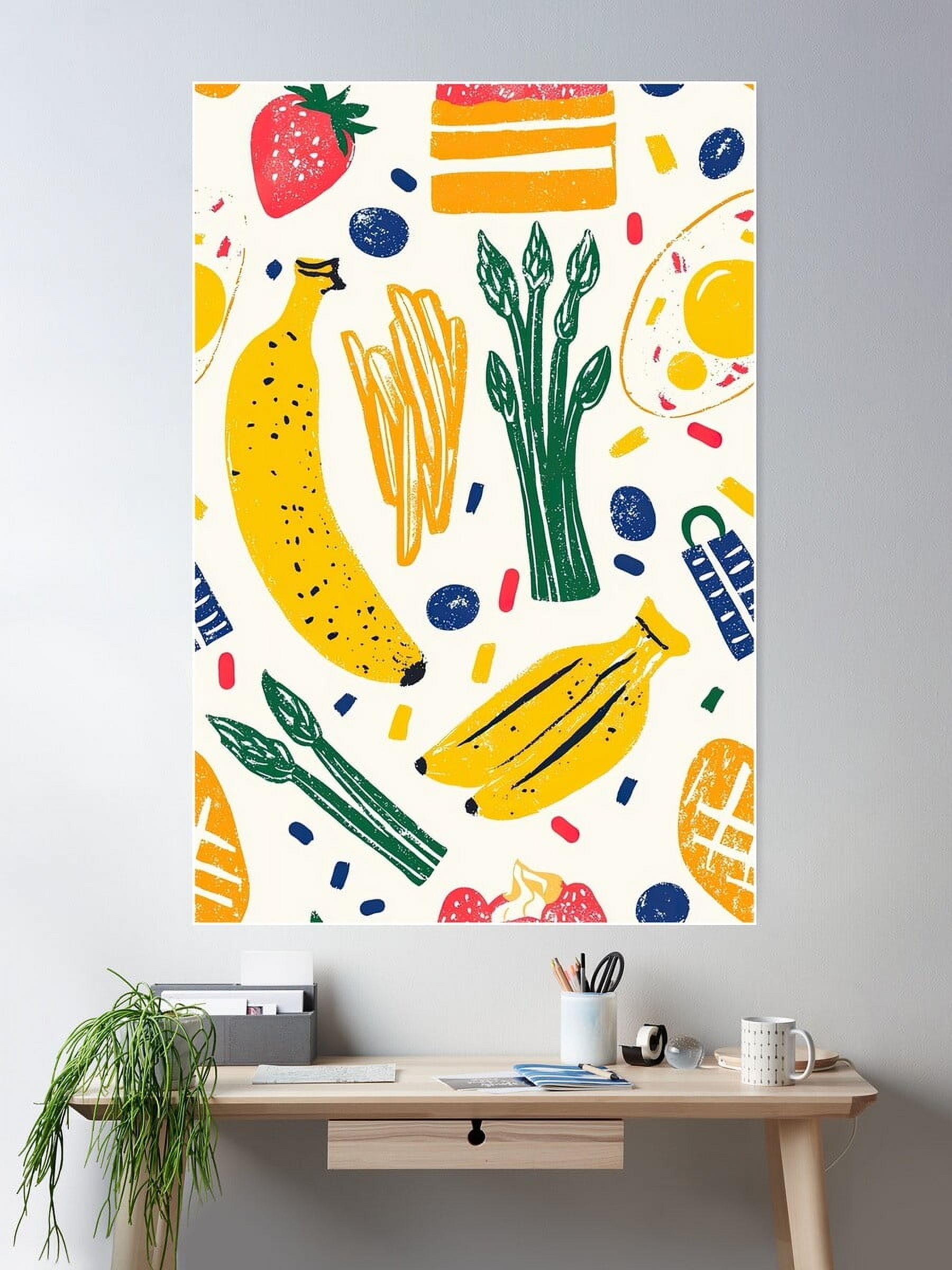 Kna Prints - Creative Illustration Of Various Kitchen Foods Poster ...