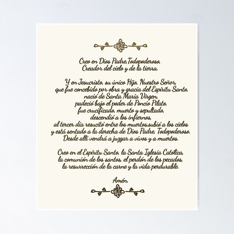 Kna Prints - Creo En Dios Padre Todopoderoso (Credo) Poster Wall Art ...