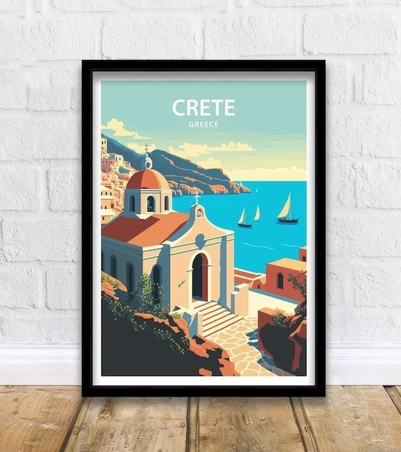 Kna Prints - Crete Poster | Crete Art Poster | Travel Poster For Home ...