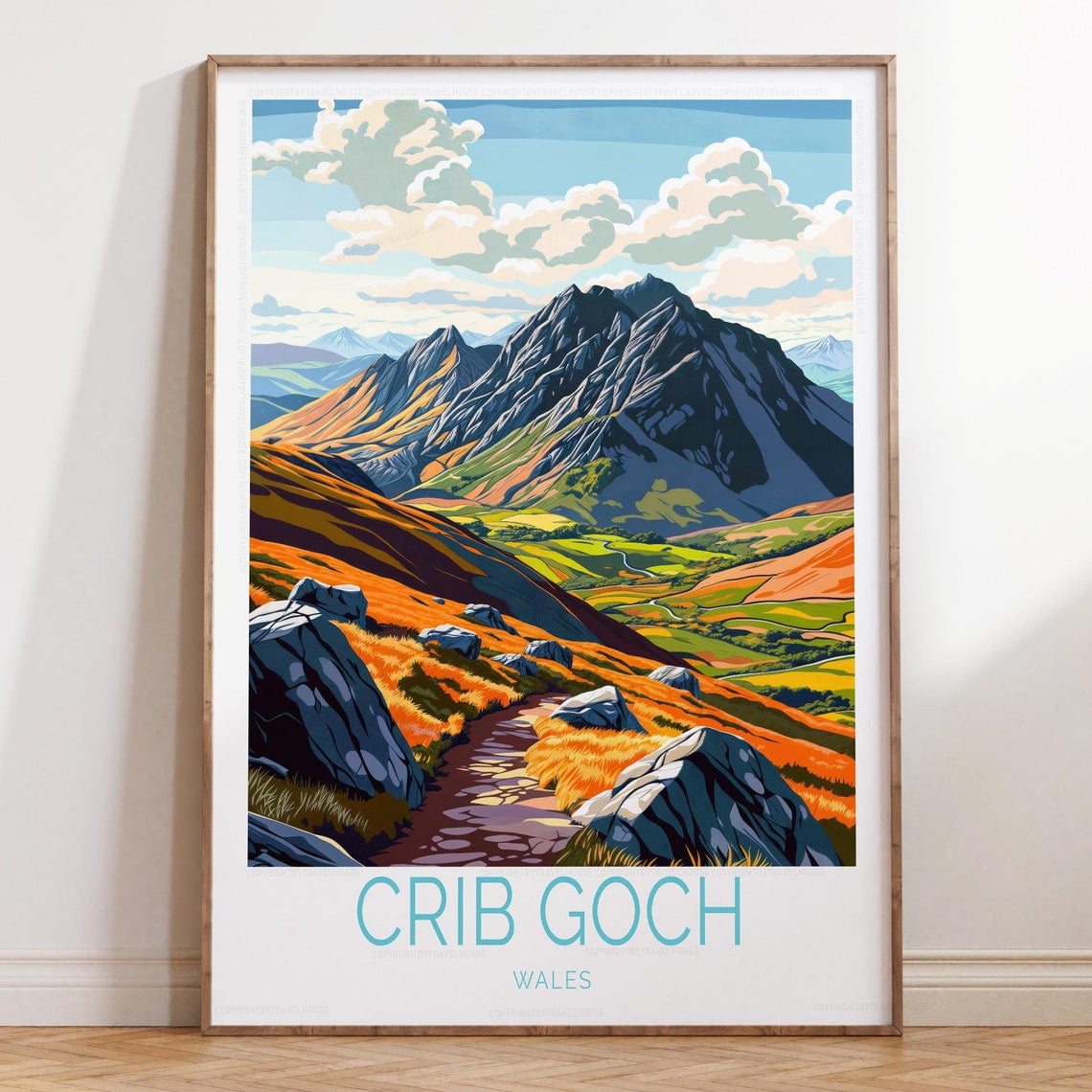 Kna Prints - Crib Goch Mountain Poster, Crib Goch Wales Travel Wall Art ...