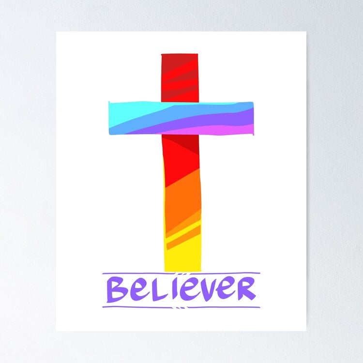 Kna Prints - Cross Believer Jesus Christ Git Poster Wall Art Print For ...