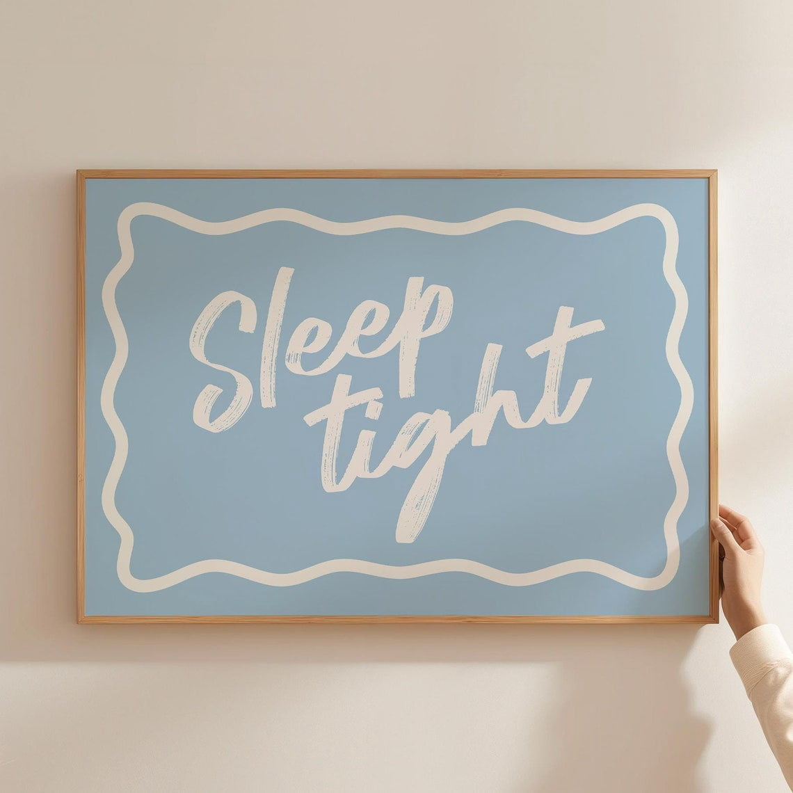 Kna Prints - Cute Bedroom Quote Art Print, Sleep Tight Print In Blue ...