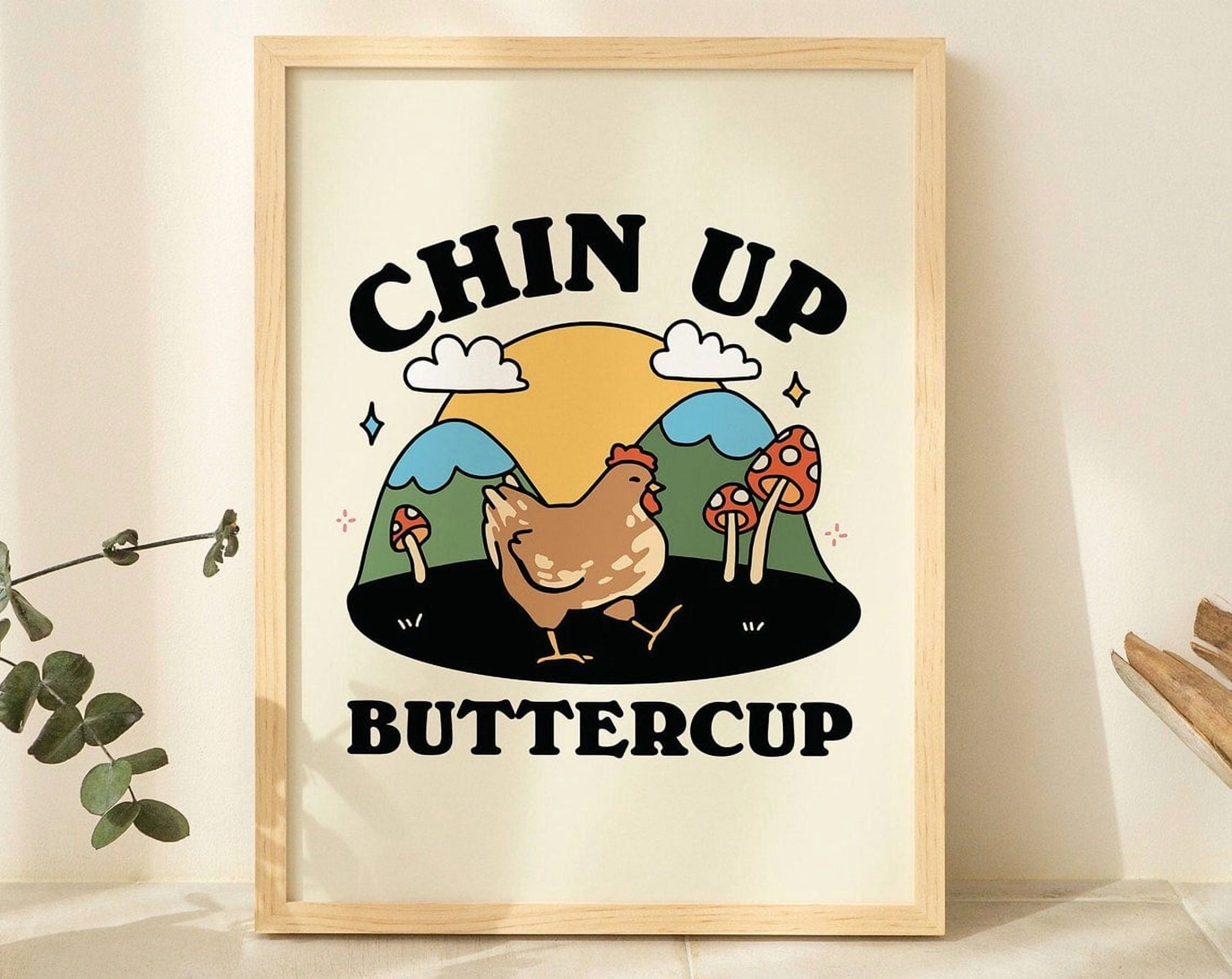 Kna Prints - Cute Chicken Wall Print, Motivation Quote, Retro Style ...