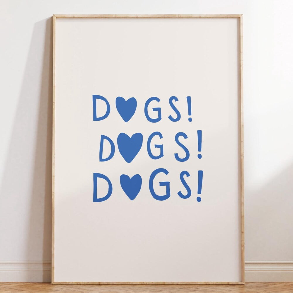 Kna Prints - Cute Dog Print Minimalist Heart Decor Dog Owner Gift Puppy ...