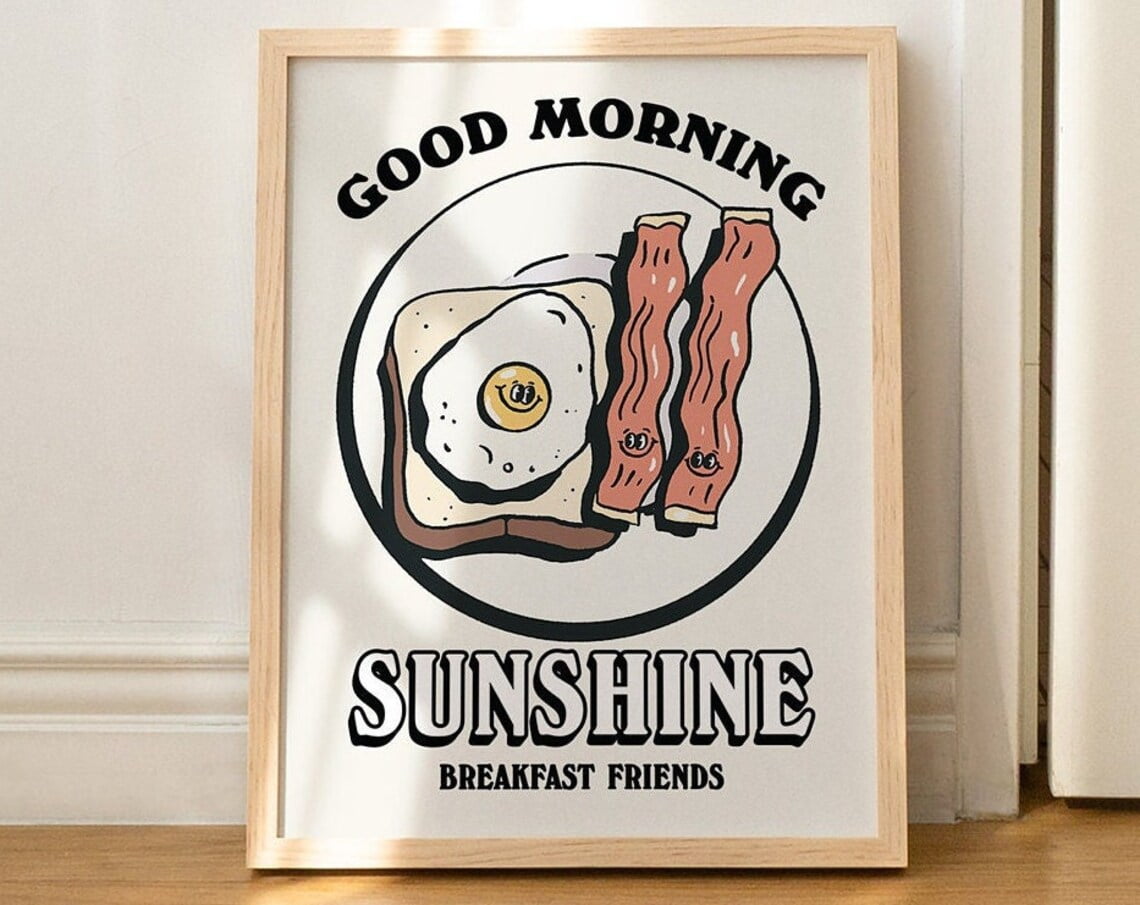 Kna Prints - Cute Kitchen Wall Print, Print, Retro Food Wall Decor ...