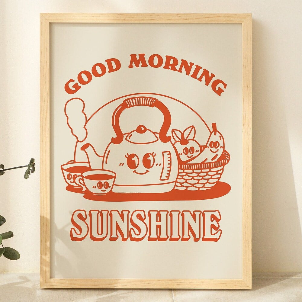 Kna Prints - Cute Kitchen Wall Print, Print, Retro Food Wall Decor, Large Breakfast Art, Vintage ...