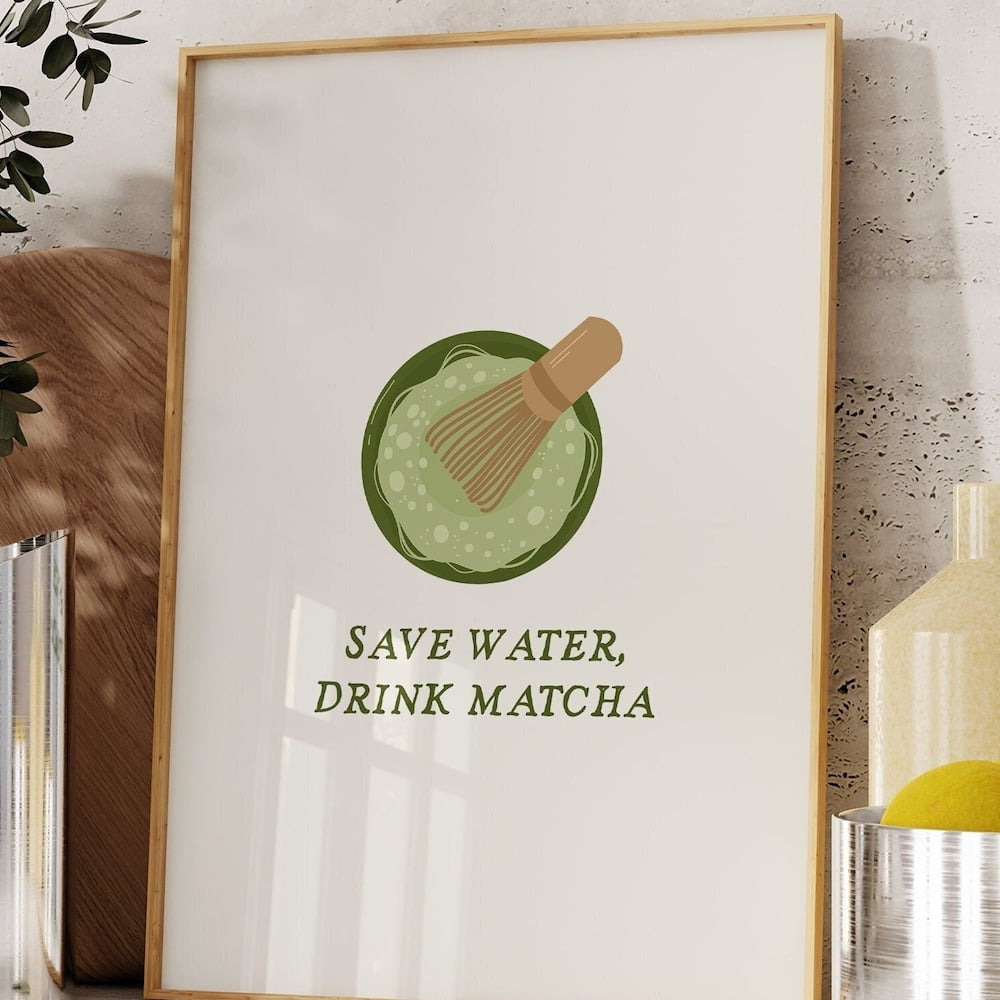 Kna Prints - Cute Matcha Print Green Kitchen Decor Matcha Wall Art ...