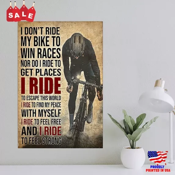 Kna Prints - Cycling Poster I Ride To Feel Free I Ride To Feel Strong ...