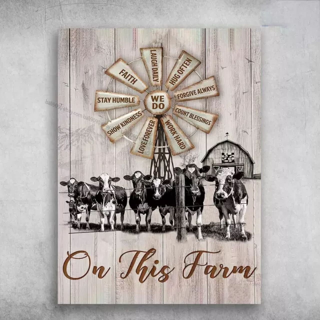 Kna Prints - Dairy Cow, Farm Cow, Farmer Poster, We Do Faith, Hug Often ...