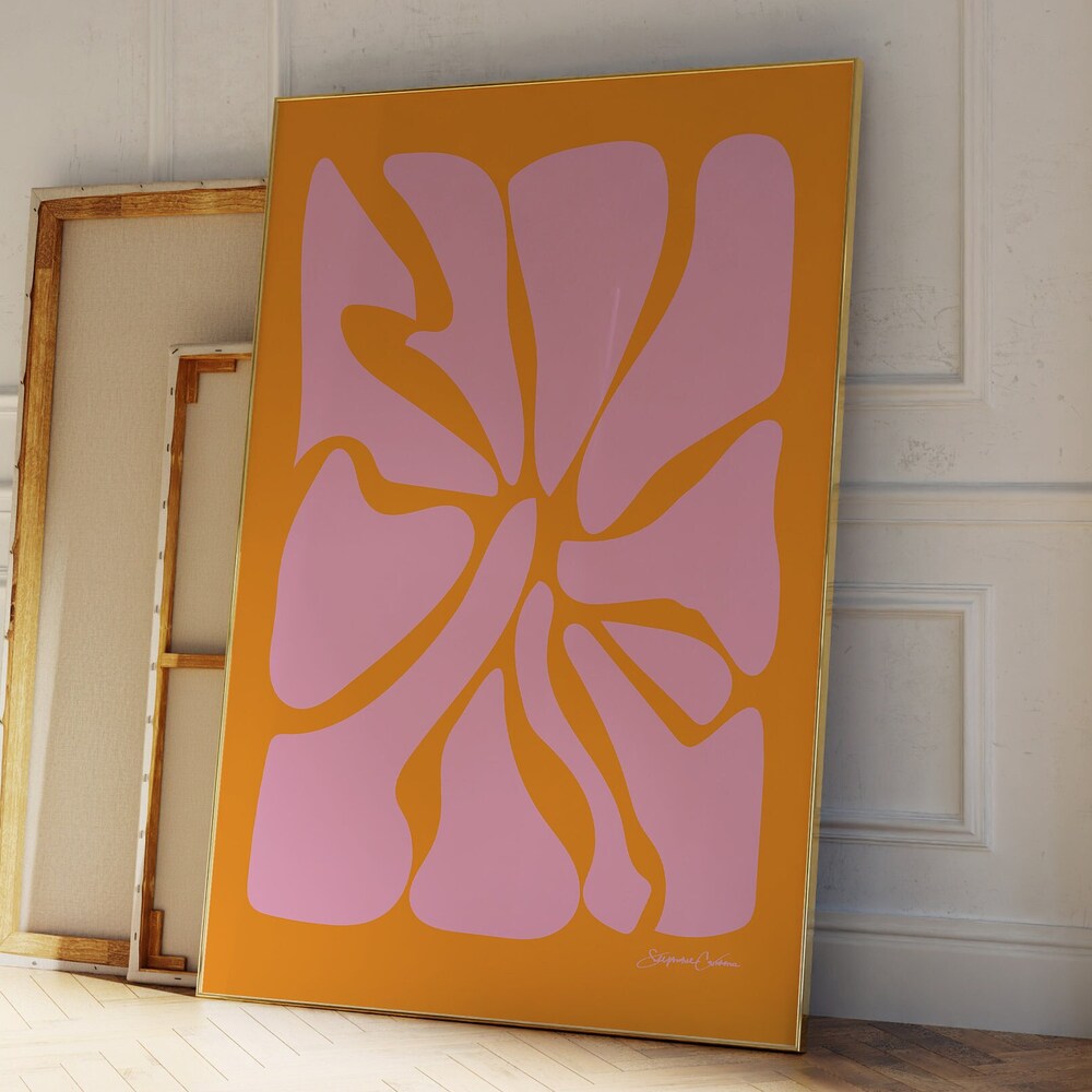 Kna Prints - Danish Pastel Print, Trendy Pink And Orange Print, Matisse ...