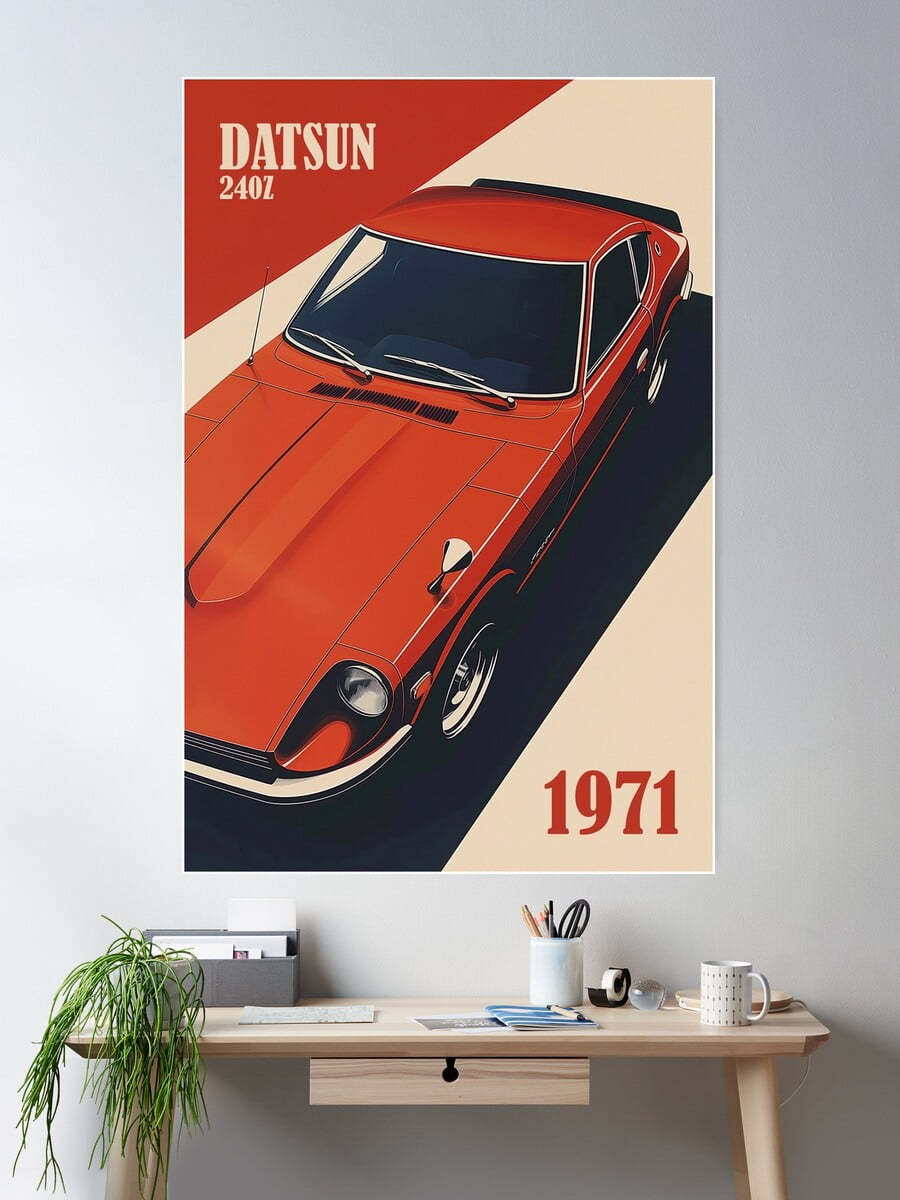 Kna Prints - Datsun 240Z - Vintage Poster Poster , UNFRAMED-12x18 ...