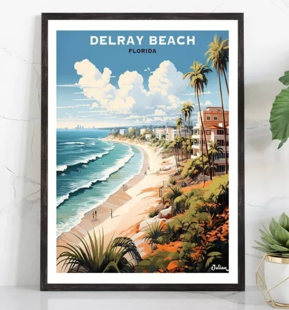 Kna Prints - Delray Beach, Florida | Travel Poster | Modern Wall Art ...