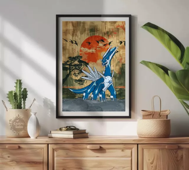 Kna Prints - Dialga Pokemon Poster, Japanese Fantasy Art Style ...