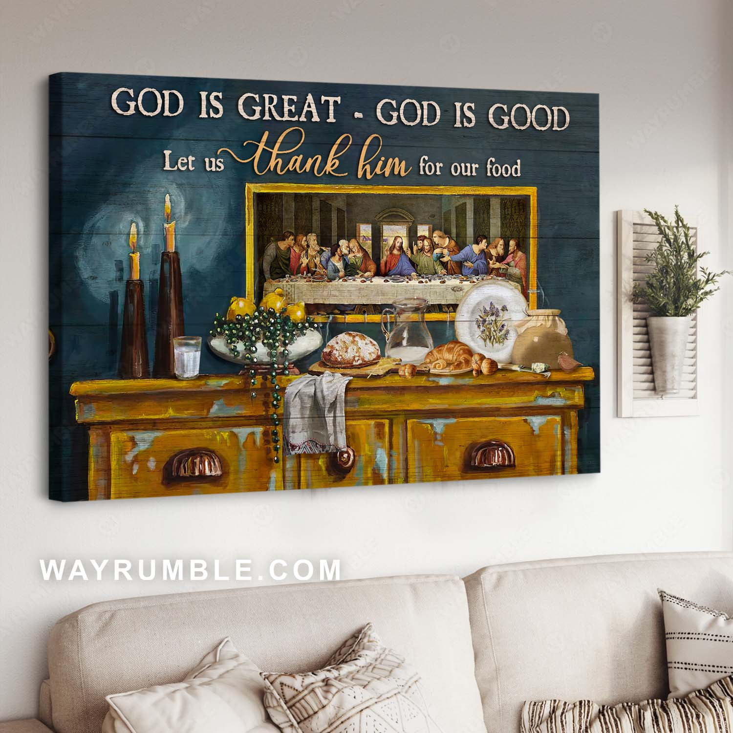 Kna Prints - Dining Table, Daily Prayer, 12 Apostles Painting, God Is ...