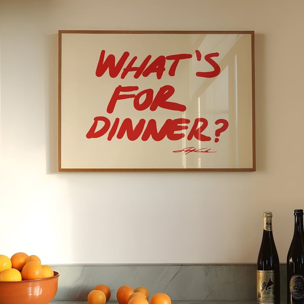Kna Prints - What'S For Dinner Horizontal Print, Mid Century Print ...