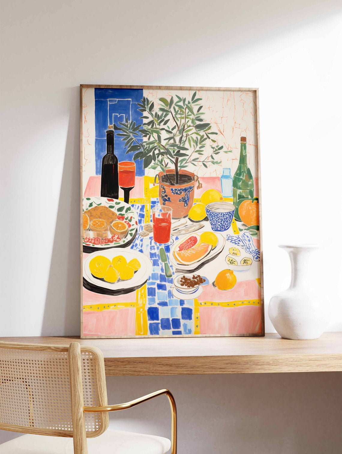 Kna Prints - Dinner Table Food Print, Retro Food Art, Vintage Kitchen ...