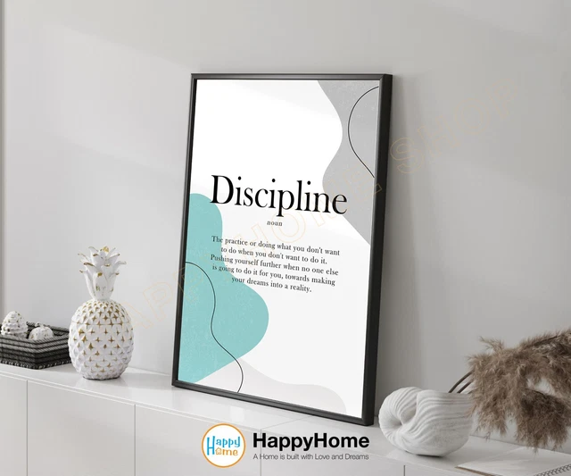 Kna Prints - Discipline Definition Wall Art Motivational Quote Home Art ...