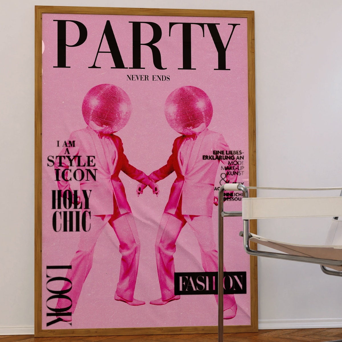 Kna Prints - Disco Ball Poster, 70S Poster, Pink Wall Art, Psychedelic ...