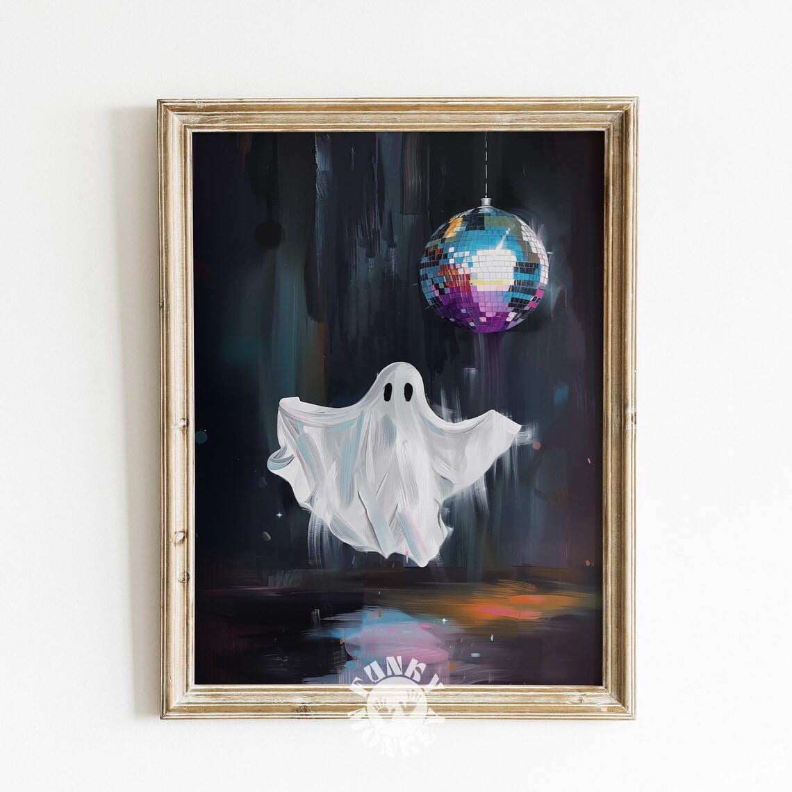Kna Prints - Disco Ghost Art Print, Cute Digital Print, Disco Ball ...