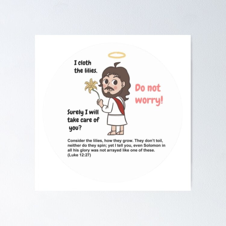 Kna Prints - Do Not Worry, Jesus Is With You. Poster Wall Art Print For ...