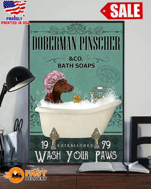 Kna Prints - Doberman Pinscher And Co Bath Soap Wash Your Paws Dog ...