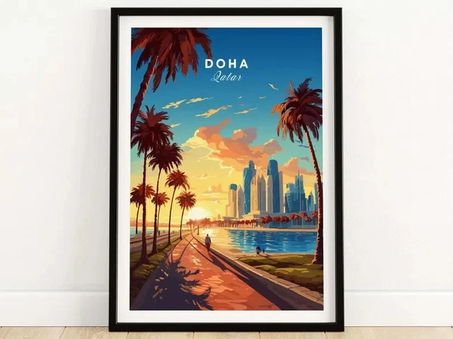 Kna Prints - Doha Poster Poster Travel Poster For Home Decor, Living ...
