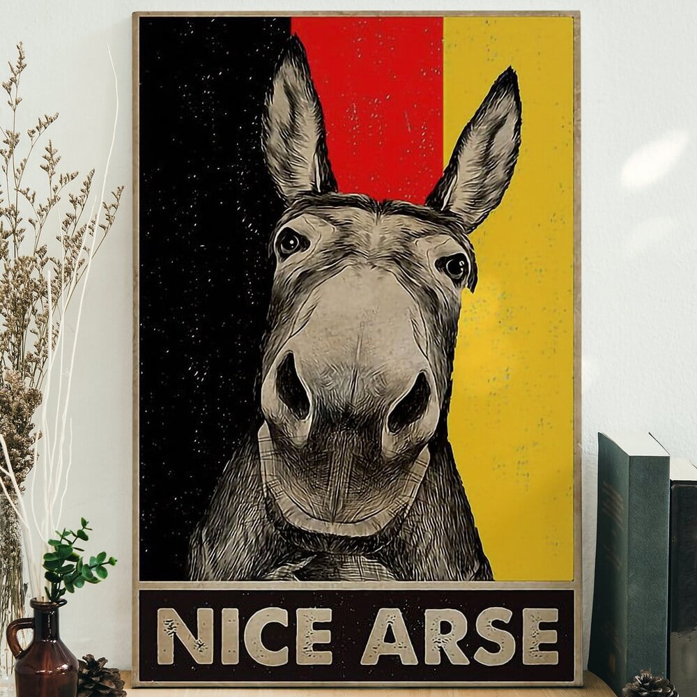 Kna Prints - Donkey Vintage Nice Arse Germany Flag Poster, Funny Donkey ...