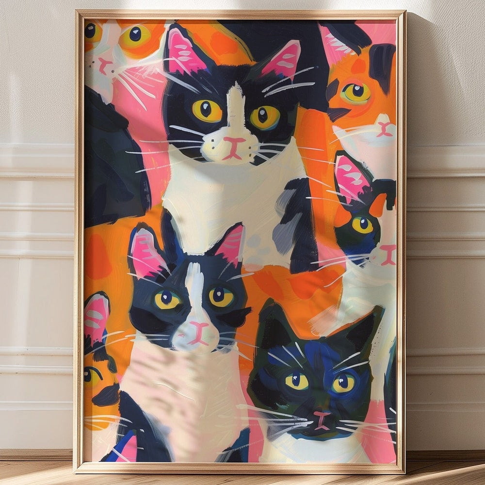 Kna Prints - Dopamine Decor, Trendy Cat Poster, Colorful Cat Maximalist ...