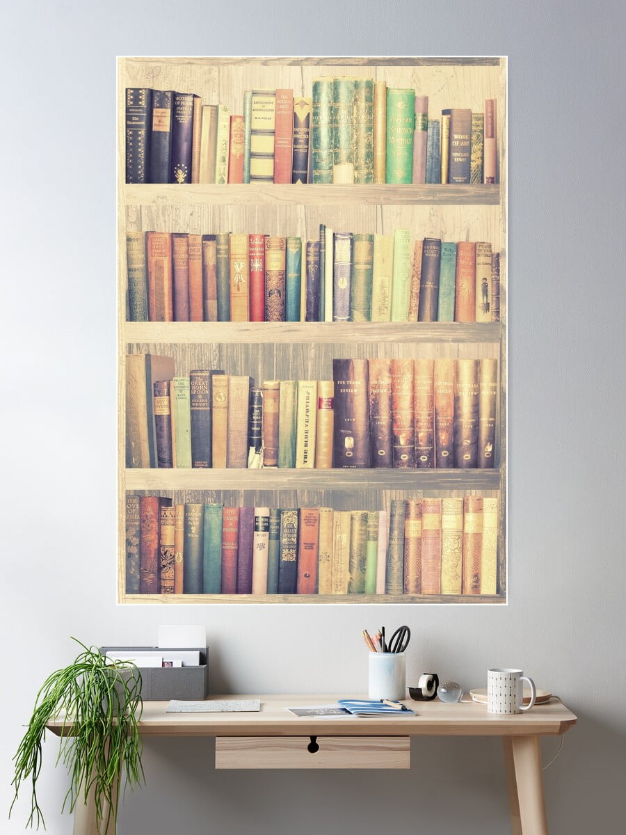 Kna Prints - Dream With Books - Love Of Reading Bookshelf Poster ...