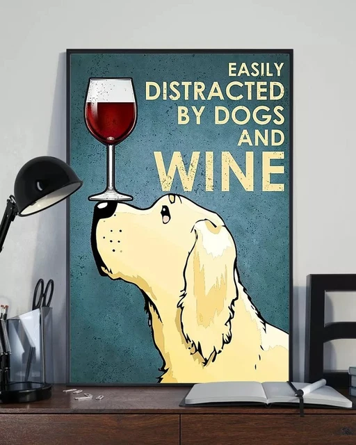 Kna Prints - Easily Distracted By Dogs Yellow Labrador Retriever Dog ...