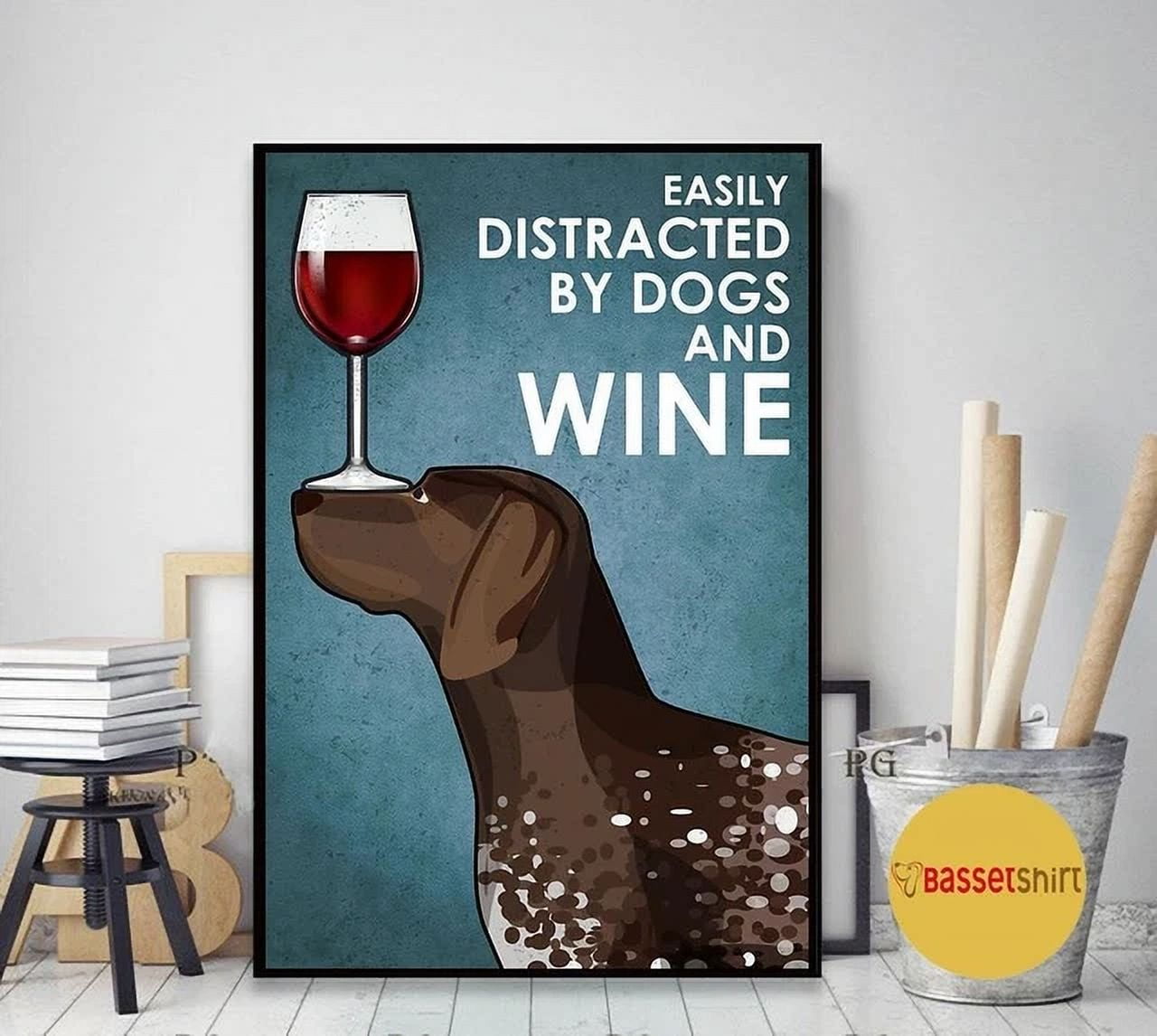 Kna Prints - Easily To Distracted By Irish Setter Dogs And Wine Poster ...