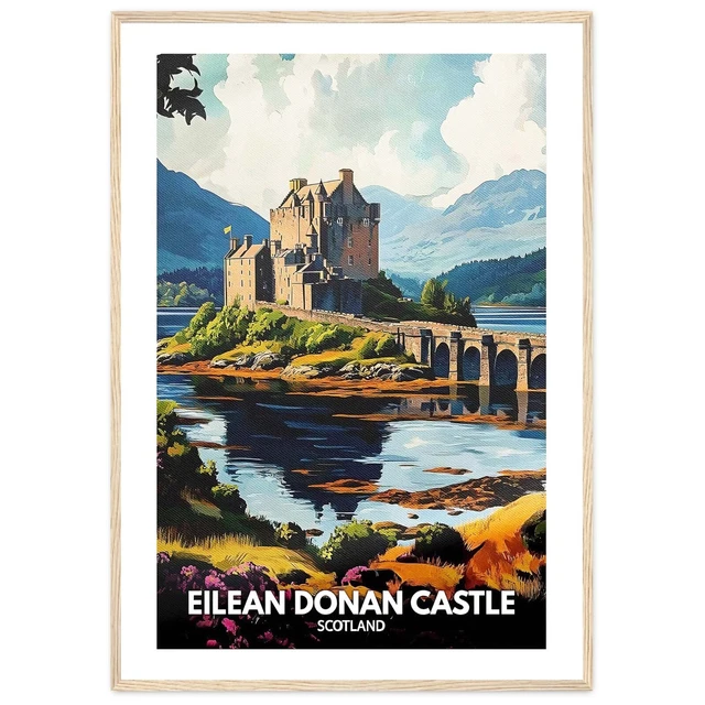 Kna Prints - Eilean Donan Castle Print Eilean Donan Castle Travel Poster Scotland Wall Art Pr ...