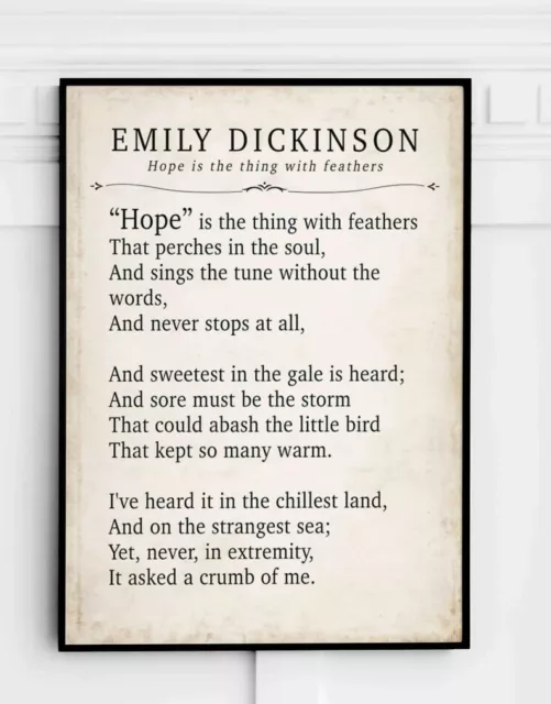 Kna Prints - Emily Dickinson Poetry “Hope” Is The Thing With Feathers ...