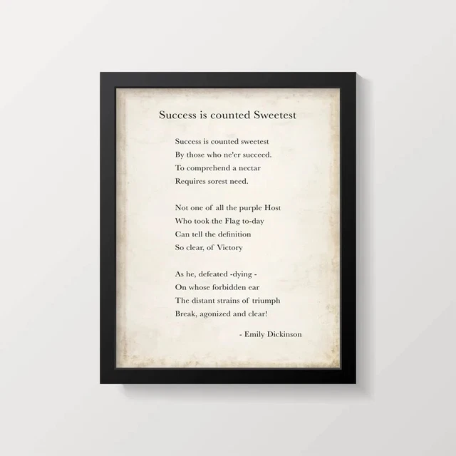 Kna Prints - Emily Dickinson Poetry Success Is Counted Sweetest Poem ...