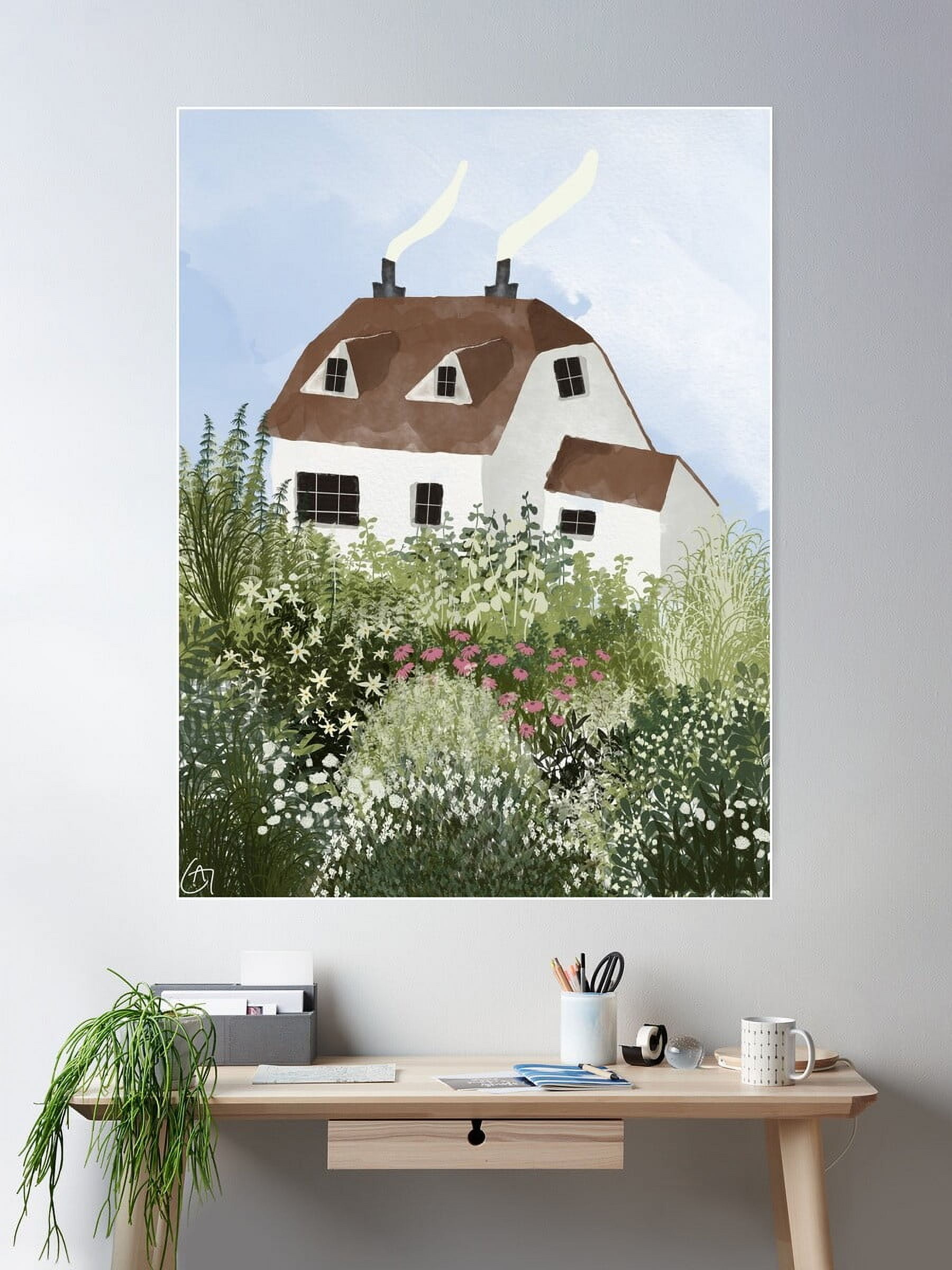 Kna Prints - English Countryside Cottagecore Poster , UNFRAMED-8x12 ...