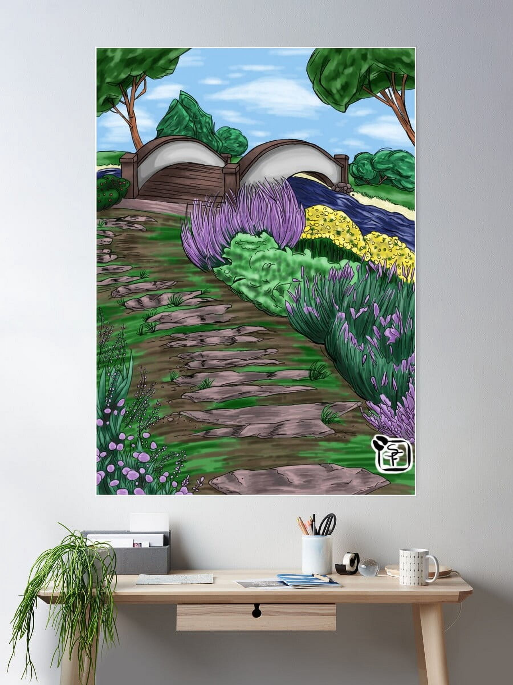 Kna Prints - English Garden Color Poster , UNFRAMED-12x18 - Walmart.com