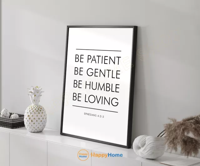 Kna Prints - Ephesians 4:2-3 Bible Verse Print Scripture Wall Art ...