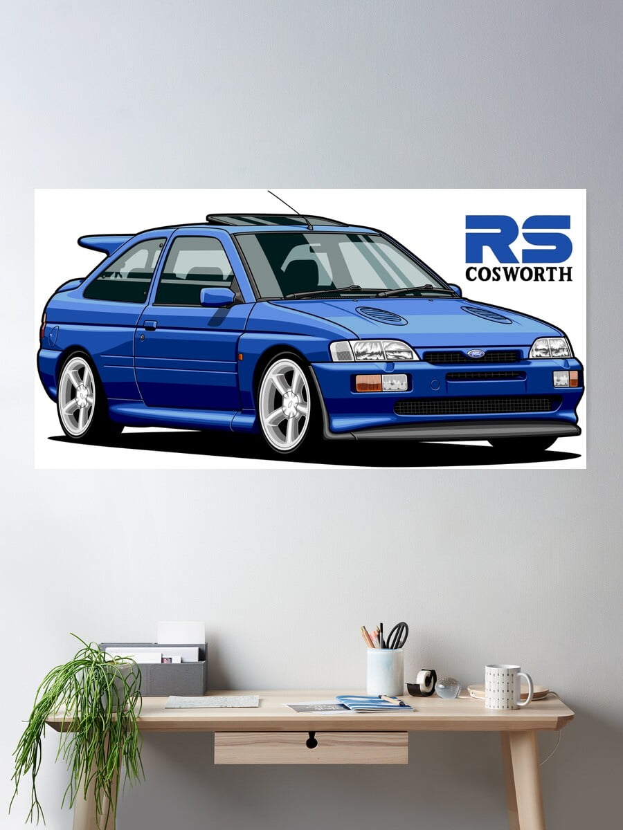 Kna Prints - Escort Rs Cosworth (Blue Poster, UNFRAMED-24x36 - Walmart.com