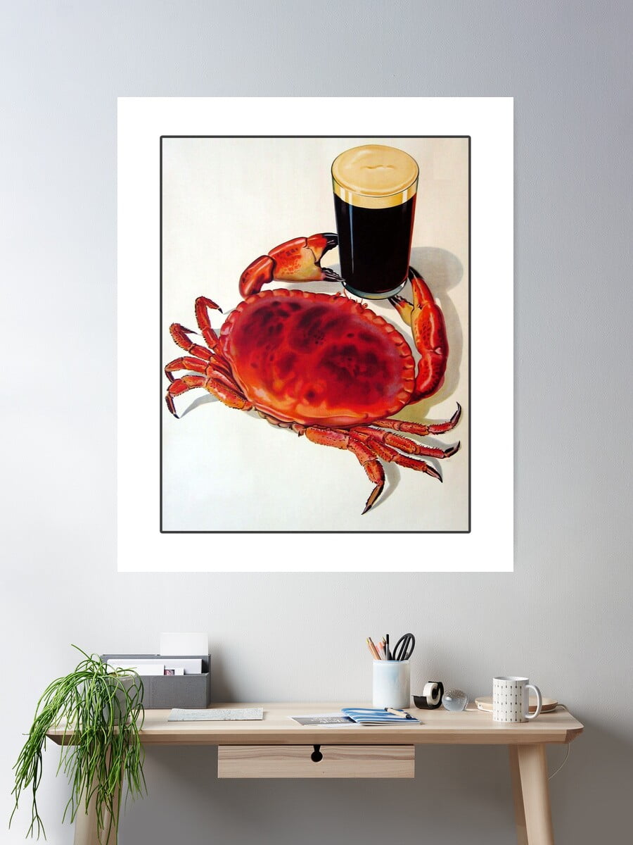 Kna Prints - Even Crabs Love Guinness Poster Wall Art, Modern Wall ...