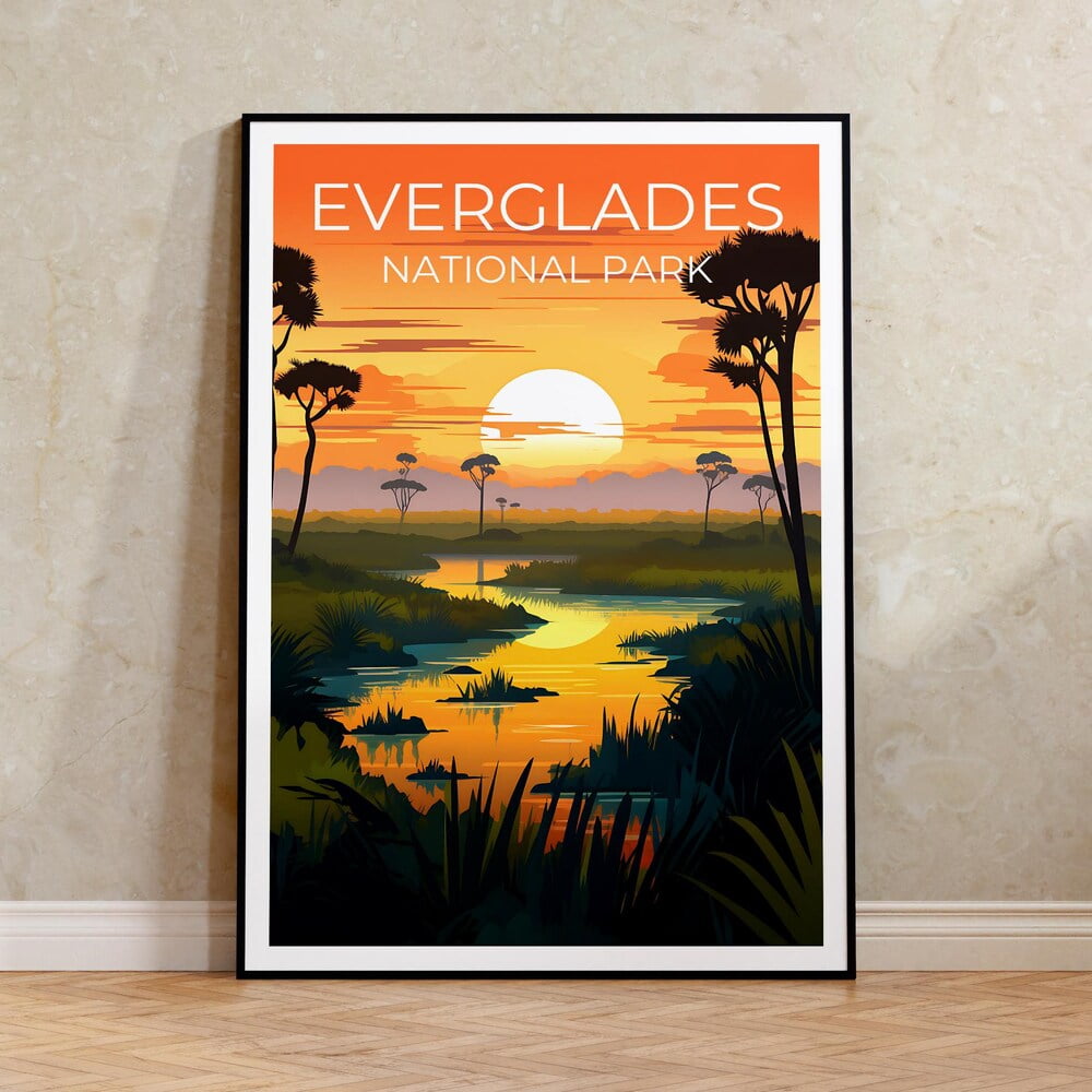 Kna Prints - Everglades Travel Poster, Florida Wall Art, Florida Print ...