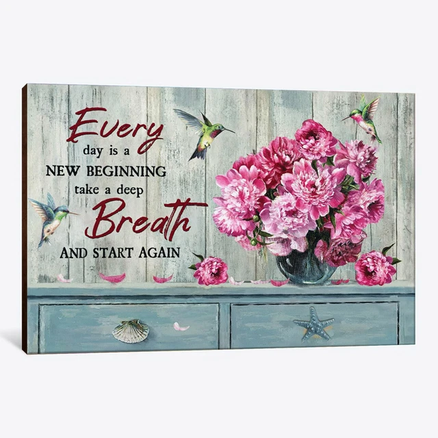 Kna Prints - Every Day Is A New Begining Hummingbirds Carnation Vase ...