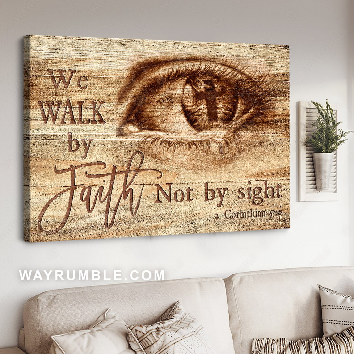 Kna Prints - Eye Drawing, Awesome Cross, Bible Verse, We Walk By Faith ...