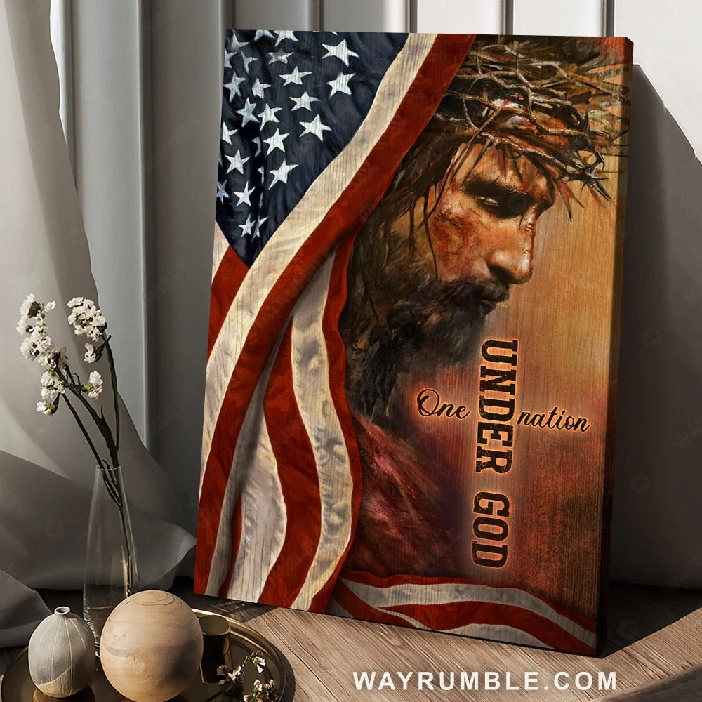 Kna Prints - The Face Of Jesus, Us Flag Drawing, Crown, One Nation ...